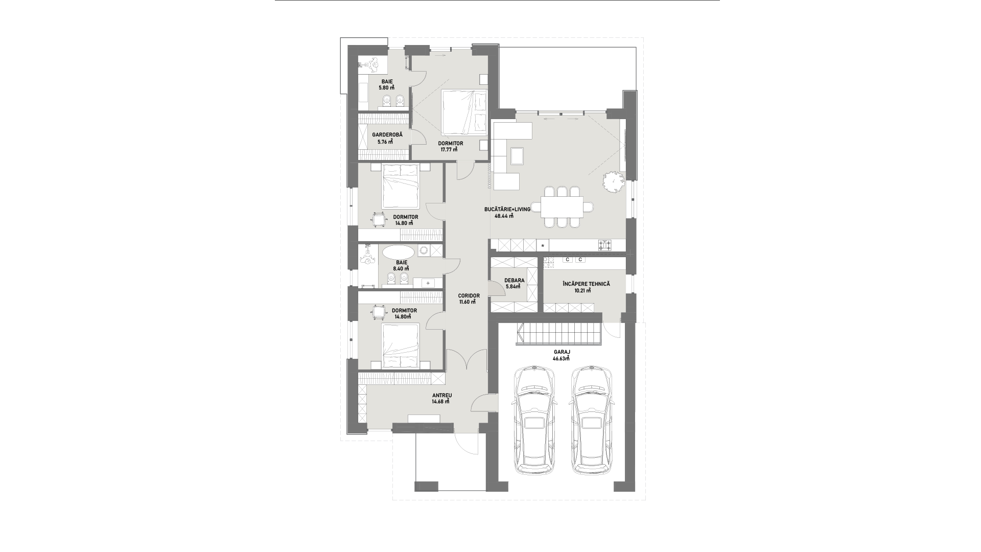 Proiect Casă Modernă cu Parter și Subsol – 268 m² - IRION COMPANY